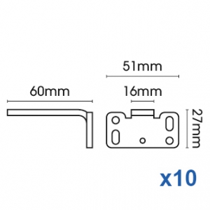 Square Smart fix 60mm Bracket Set Slotted for Metropole