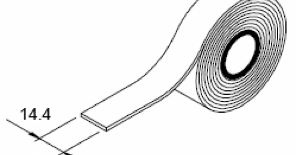 Plastic strip with adhesive 14.4mm (per metre)