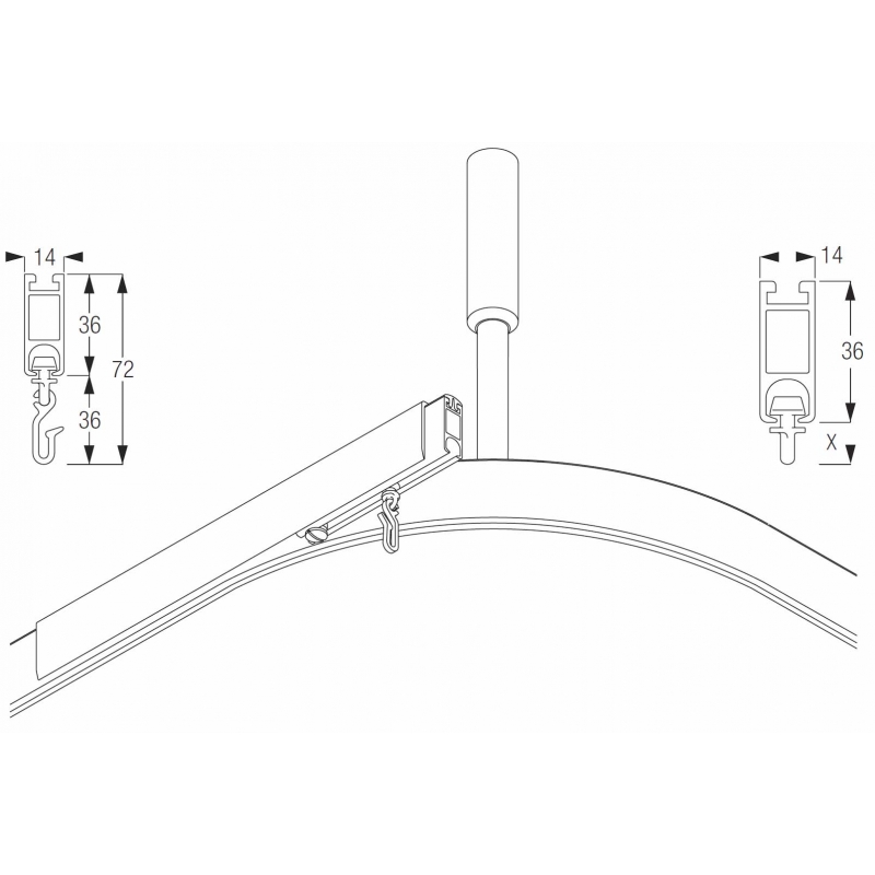 Cubicle & Shower Rail system parts