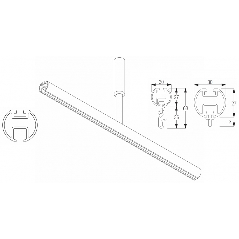 Cubicle & Shower Rail system parts